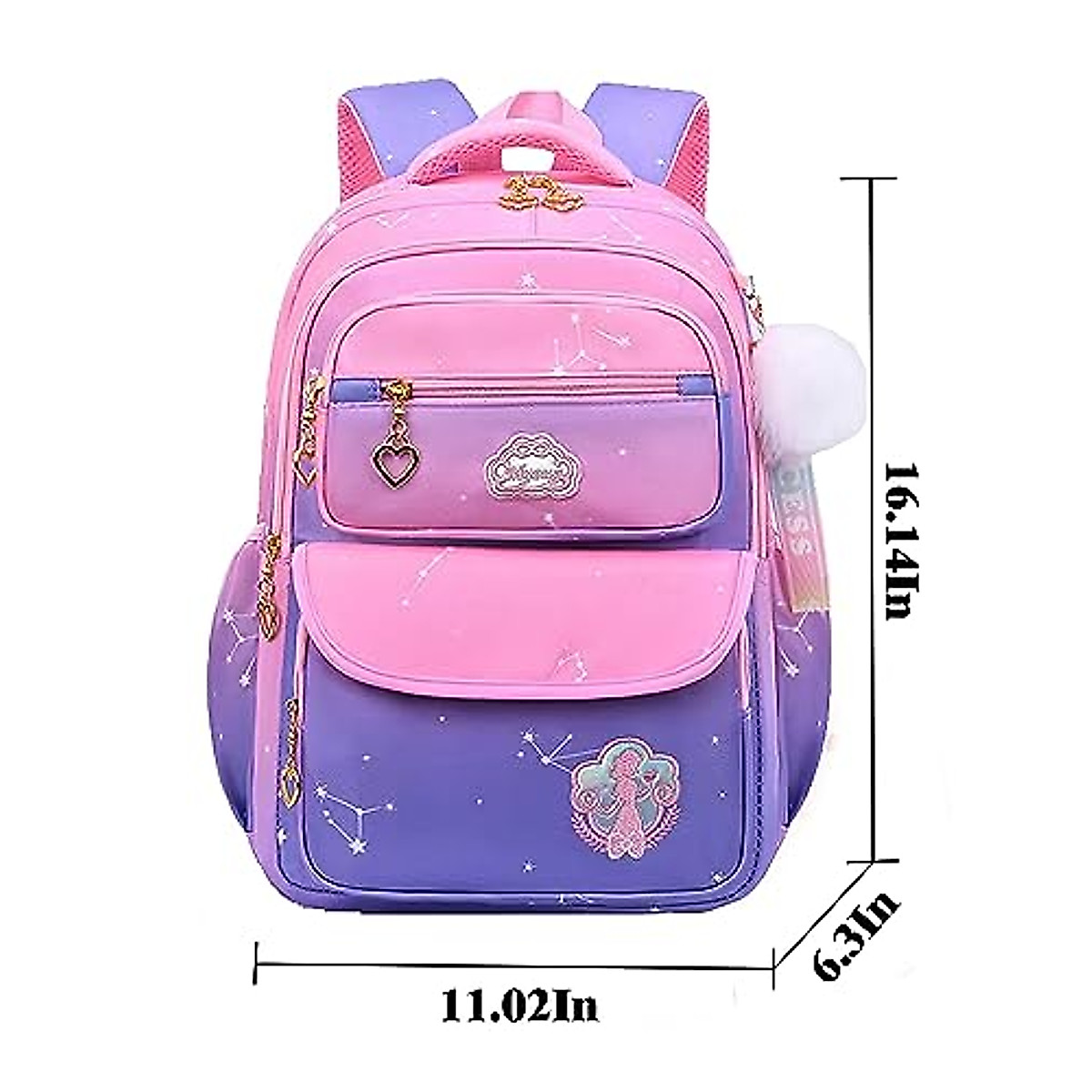 LYOUMEIT Cute Backpacks Set for School Girls,Halloween Gifts for Kids, School Backpack with Lunch Bag,16 Inch