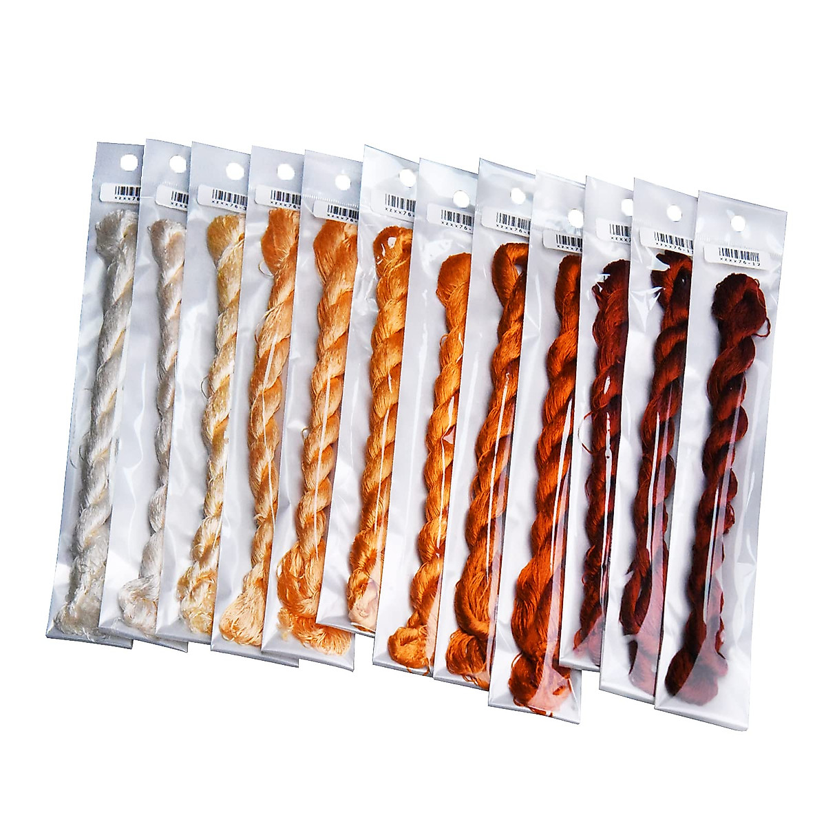 MINGGUXIUYI Natural 100% Silk Thread, Handmade Embroidery Thread, Silk Embroidery Thread 1440 Yards, 12 Colors(76)