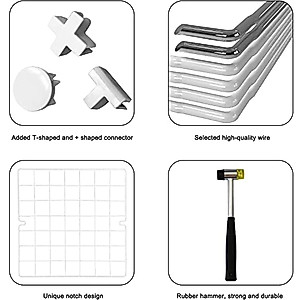 C&AHOME Wire Cube Storage, Wire Cube with Large and Small Dividers, Metal C Grids Organizer Shelving, Ideal for Closet Cabinet, Bedroom, Living Room, Home, Office, Dormitory White UWCSMP12W