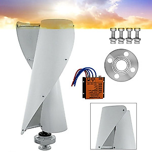 Vertical Wind Power Turbine Generator Kit, 400W 2 Blades Helix Maglev Wind Turbine Generator with Charge Controller For Green Windmills, Home, Boats, Industrial Energy Supply