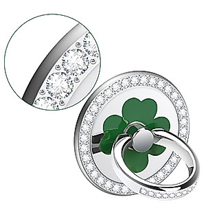 Diamond Phone Ring Holder - Cell Phone Stand 【Zinc Alloy】 Finger Ring Grip Loop, 360° Rotation Kickstand Compatible with iPhone Samsung Galaxy Smartphones and Phone Case Accessories
