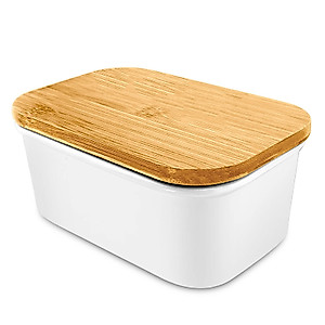 Butter Dish, Ceramic Butter Dish with Lid, Large Butter Keeper Perfect for 2 Sticks of Butter and Keep Your Butter Soft, Safe to Dishwasher