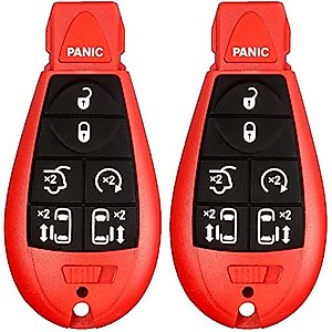 2 New Red Keyless Entry 7 Buttons Remote Start Car Key Fob M3N5WY783X, IYZ-C01C For Town Country Volkswagen Routan Dodge Grand Caravan