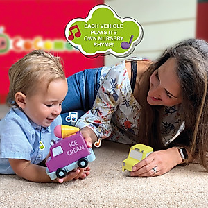 WOW! PODS CoComelon Toys Build & Reveal Musical Vehicles | School Bus Fire Engine and Ice Cream Van | Sounds and Songs with Mystery Surprise Reveal | for Toddlers, Girls and Boys | Ages 2 +