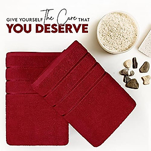 Utopia Towels - 6 Pack Viscose Hand Towels Set, (16 x 28 inches) 100% Ring Spun Cotton, Ultra Soft and Highly Absorbent 600GSM Towels for Bathroom, Gym, Shower, Hotel, and Spa (Red)