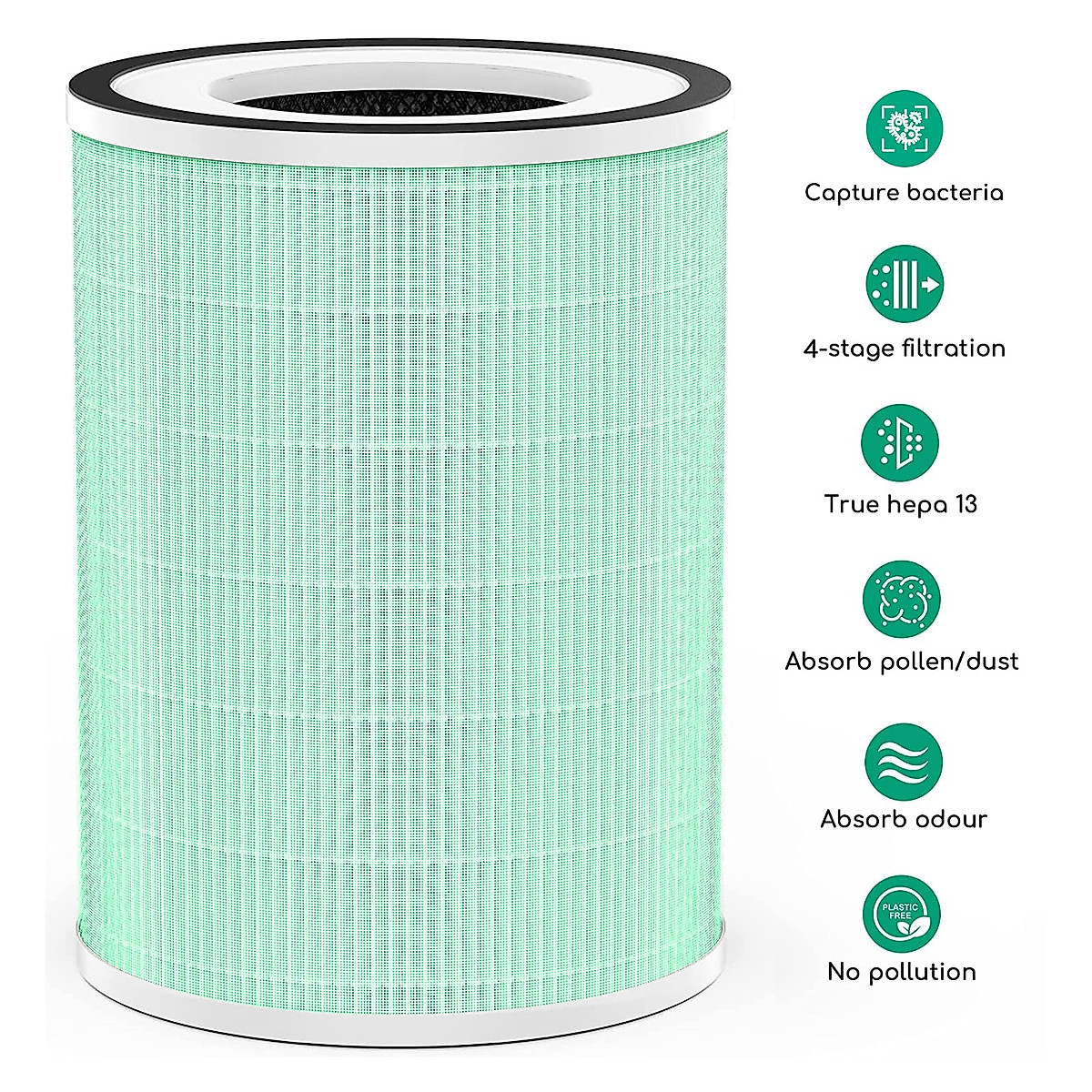 Afloia Air Purifiers for Home Bedroom Large Room Up to 1076 Ft², Kilo White, Afloia Toxin Remover Filter for Kilo, 1 Pack
