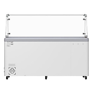 KoolMore KM-GDC-71SD-FG 70 in. 14-Pan Gelato Dipping Cabinet Display Freezer with Sliding Glass Door and Sneeze Guard, 20 cu. ft. ETL Listed