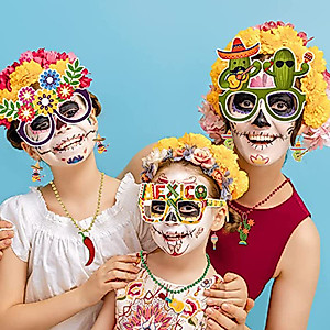 Dreuyet 7 Pairs Cinco De Mayo Earrings for Women Mexican Themed Acrylic Earrings Funny Fiesta Pepper racket Rainbow Horse Hat Earrings Mexican Festival Jewelry Gifts (Cinco De Mayo Earrings)