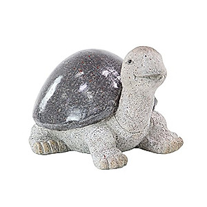 Deco 79 Polystone Turtle Decorative Garden Sculpture Indoor Outdoor Garden Statue, Outdoor Sculpture 13" x 12" x 10", White
