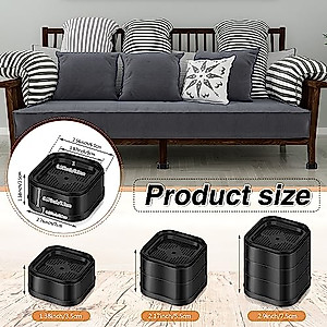 Ecally 32 Pack Furniture Risers Adjustable Bed Risers Desk Leg Risers 1.38" Stackable Heavy Duty Bed Lifts Risers Square Bed Raising Blocks for Mattress Table Leg Desk Chair Couch Sofa Dorm (Black)