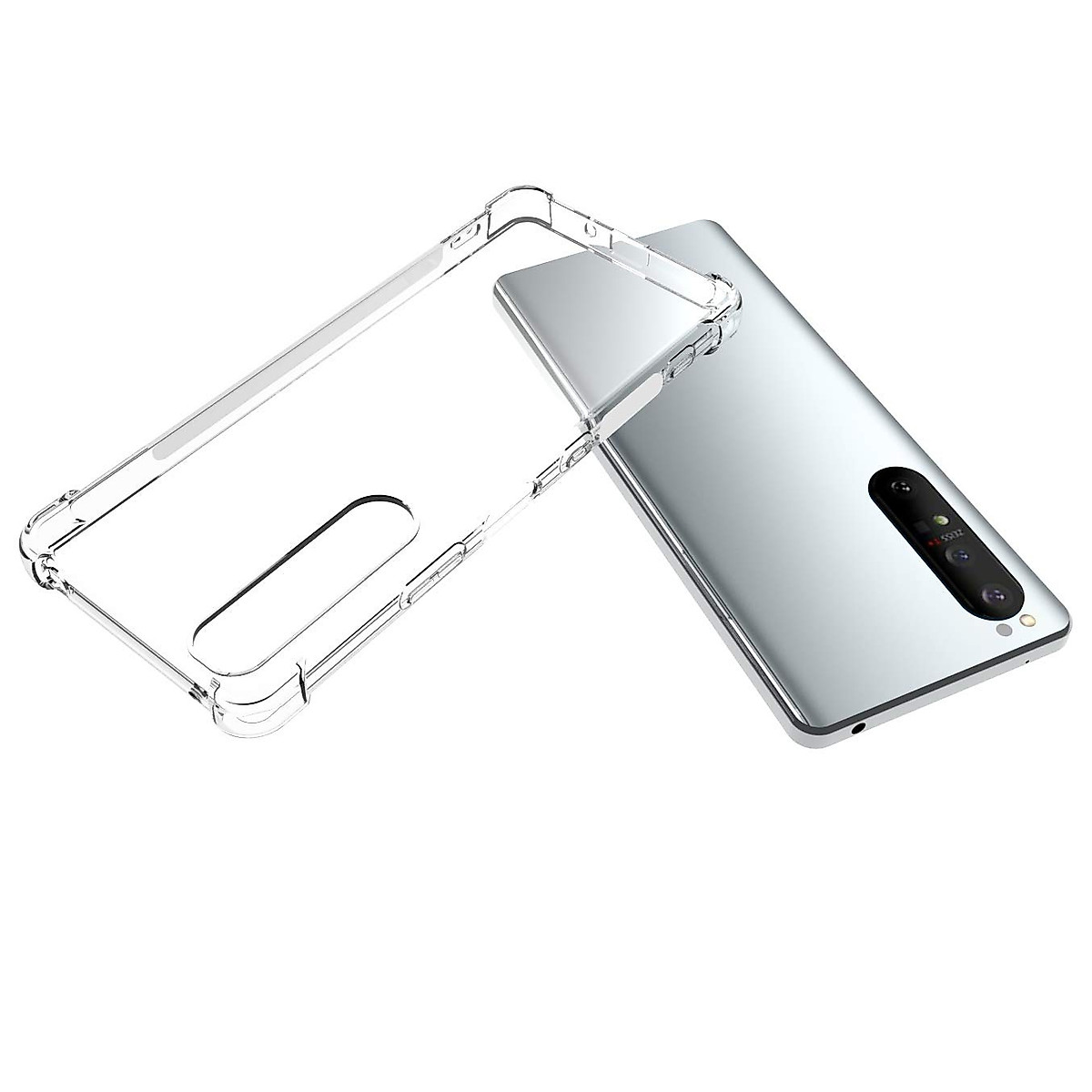 USTIYA Case for Sony Xperia 1 III Clear TPU Four Corners Protective Cover Transparent Soft funda