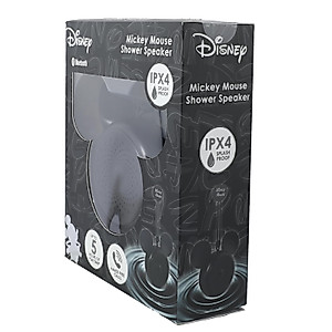 Disney Mickey Mouse Ears Bluetooth Shower Speaker with Suction Cup – Disney IPX4 Rated Water Resistant Speaker for Shower, Baths| Up to 5 HRs Playtime, Built in Button Controls and Mic for Phone Calls