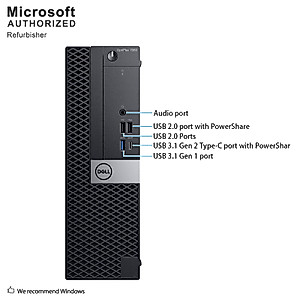 Dell OptiPlex 7060 SFF High Performance Desktop Computer, Intel Six Core i5-8500 up to 4.1GHz, 16G DDR4, 256G SSD, WiFi, BT, 4K Support, DP, Windows 10 Pro 64 Bit English/Spanish/French(Renewed)