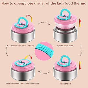 DaCool Lunch Box Kids Bento Box 7.5 Cups with 4-Compartment Leakproof BPA Free Toddler Girls Lunch Containers with Fork Spoon for Meal Snack On-the-Go School Picnic, Microwave Dishwasher Safe, Pink