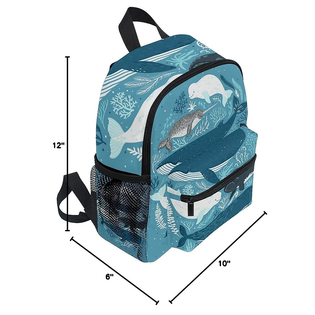 My Daily Kids Backpack Whales Sea Coral Nursery Bags for Preschool Children