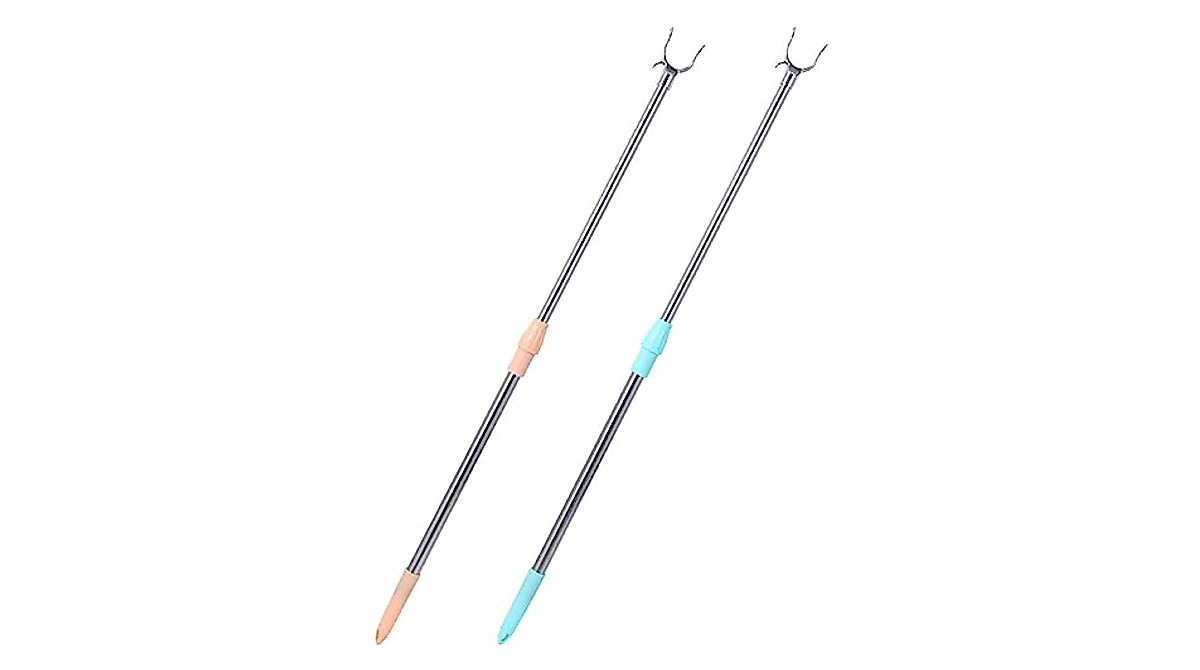 2pcs Retractable Clothes Pole - Adjustable Wardrobe & Drying Stick