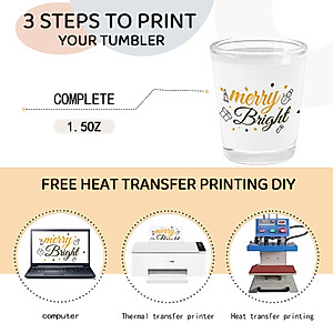 YOUKE OLA 36 Pack Sublimation Shot Glasses Heavy Base Shot Glasses Blanks Sublimation Wine Shot Glasses Personalized Whiskey Shot Glass Bulk for Heat Press DIY Gift Party Wedding, White 1.5oz