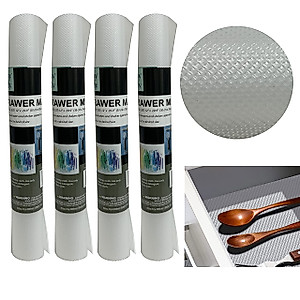 4 Rolls Kitchen Shelf Liner Non Slip Grip Mat Pad Drawer Cabinet Cover 30" Clear 4 Roll Clear Shelf Kitchen Drawer Liner Cover Non Slip Cushion Grip Tool Box Mat Pad 12" Wide X 30" Long Approx Lining