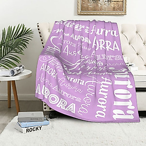 Sweewind Personalized Blanket for Kids Personalized Baby Blankets for Boys and Girl Custom Blanket for Baby Girls Boys Personalized Baby Blanket with Name Customized Personalized Baby Gifts (Orchid)