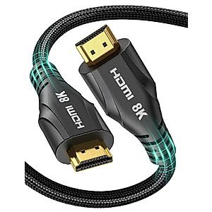 Cratree HDMI Cables 20FT Long - 8K HDMI 2.1 48Gbps Ultra High Speed HDMI Braided Cord,8K 60Hz 4K120Hz,HDCP 2.2&2.3, Compatible with TV/PS4 /PS5/Xbox Series X