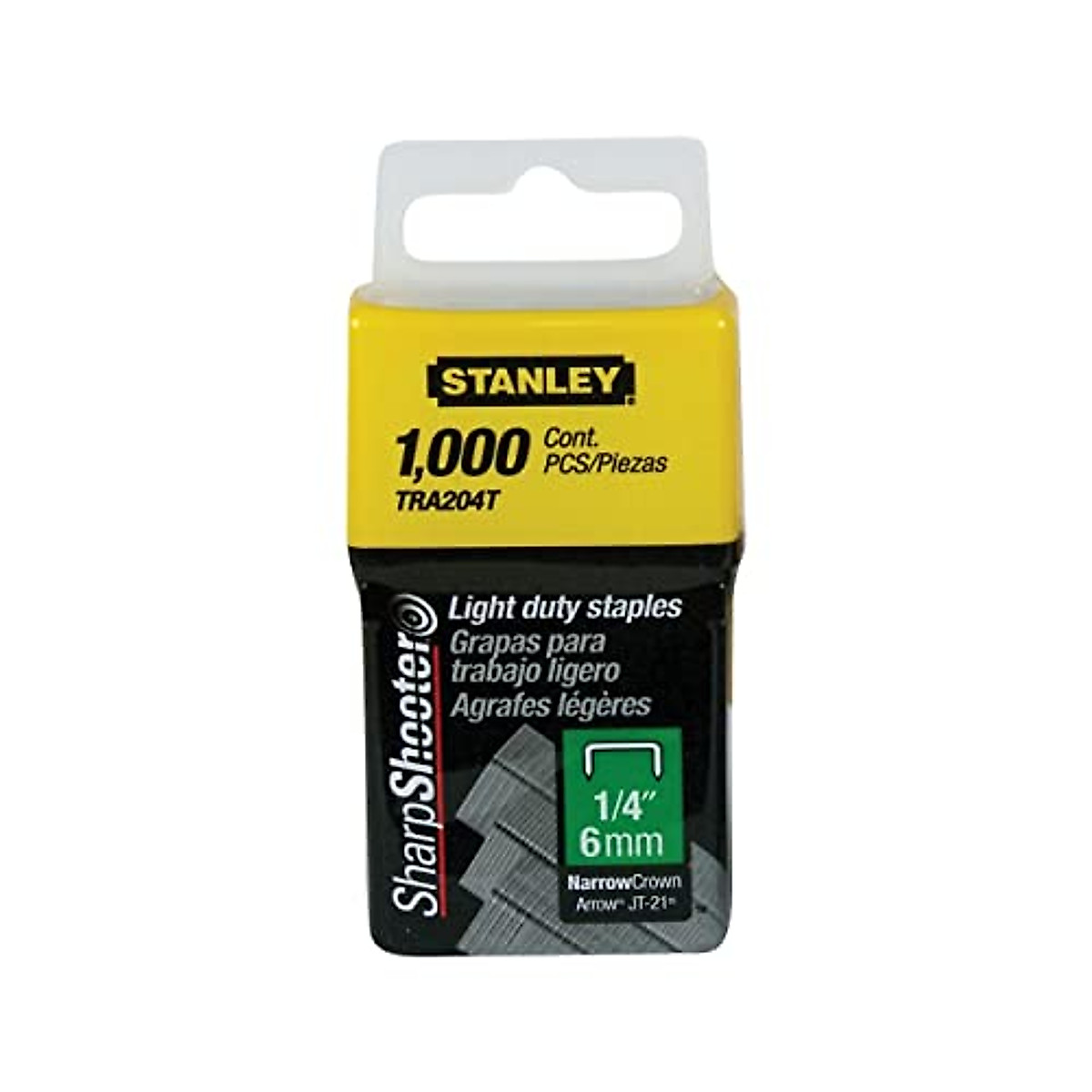 Stanley Tra204T 1/4 Inch Light Duty Narrow Crown Staples, Pack of 1000(Pack of 1000)