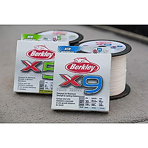 Berkley x9 Braid Superline, Crystal, 15lb test | 31 lbC | 14.2kg, 328yd | 300m Fishing Line, Suitable for Freshwater and Saltwater Environments
