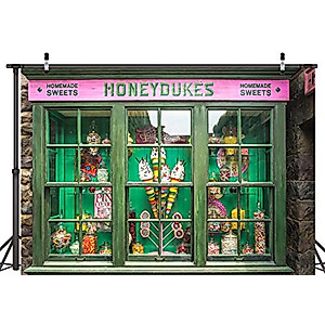 BewFar 7X5FT Honey Candy Bar Photography Backdrop Homemade Sweets Show Window Shoppe Background for Magical Theme Birthday Party Cake Smash Supplies Photo Booth Prop