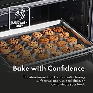 New Star Foodservice 537232 Commercial-Grade 18-Gauge Aluminum Sheet Pan/Bun Pan, 13" L x 18" W x 1" H (Half Size) | Measure Oven (Recommended)