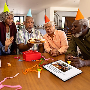 Mooliwe Birthday Guestbook with Pens Stickers Happy Birthday Signature Book 8.3 x 6.5 Inch Black Gold Birthday Guestbook for Birthday Photobooth Photo Strips Scrapbook Birthday Gift Party Supplies