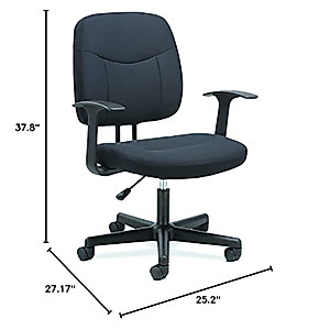 Sadie Task Chair-Fixed Arm Computer Chair for Office Desk, Black (HVST402)