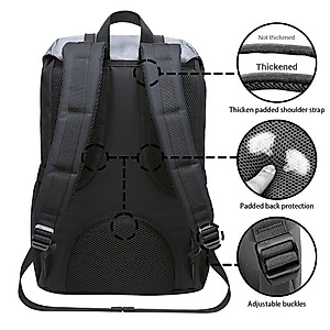 KAUKKO Laptop Outdoor Backpack, Traveling Rucksack Fits 15.6 Inch Laptop(5-7-Black Grey)