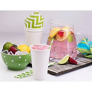 NYHI 100 Pack 16 oz White Paper Disposable Coffee Cups Hot Cold Beverage Drinking Cup for Water Juice Espresso Tea Ideal for Water Coolers Party