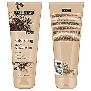 Freeman Sugar Body Scrub Set, Strawberry Milk, Green Tea, and Coffee Body Scrubs, Hydrating, Exfoliating, & Deep-Cleansing Skincare, Removes, Dirt, Oil, & Impurities, Self-Tan Prep, 3 Count