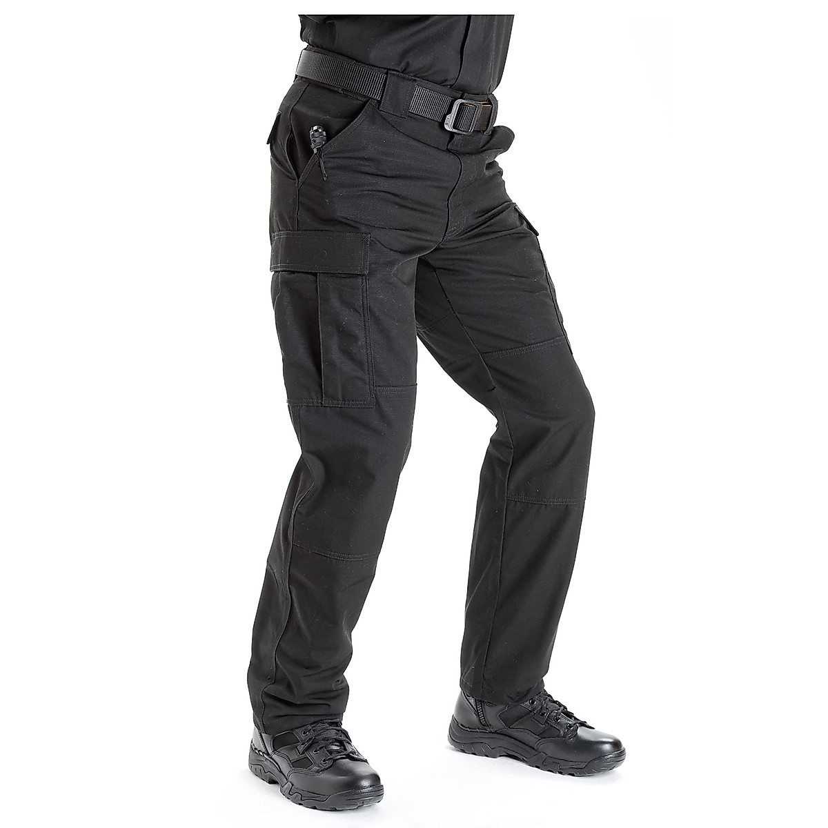 5.11 Tactical Men's Lightweight TDU Ripstop Work Pants, Adjustable, Teflon Finish, Black, Small/Long, Style 74003