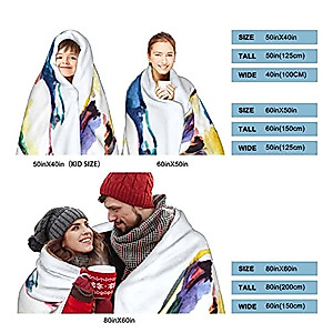 Frenchie French Bulldog Original Watercolor White Dog 80x60 inch Throw Blanket Super Soft Fuzzy Cozy Warm Fluffy Plush Blanket for Bed Couch Chair Living Room