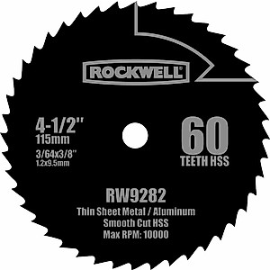 Rockwell RW9282 4 1/2-Inch 60T High Speed Steel Compact Circular Saw Blade