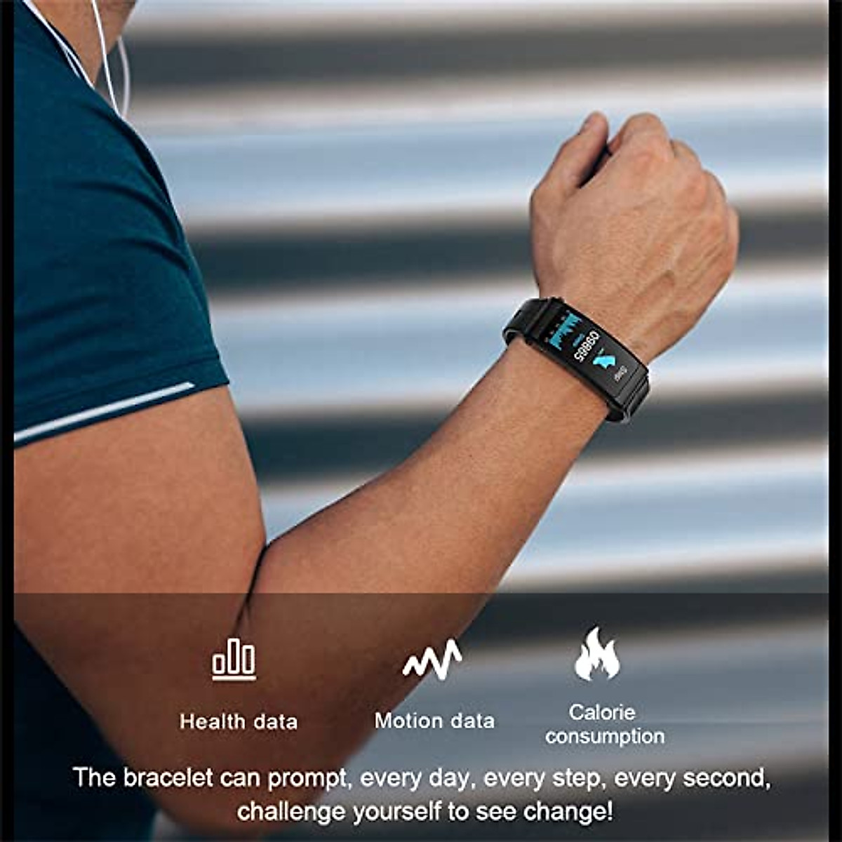 Smartwatch with Wireless Earphones, Ultrathin 1.14inch IPS Touch-Screen, IPX6 Waterproof, No Need to Download APP, Health Monitoring, Hi-fi Stereo Sound Quality, for Sport, Gaming