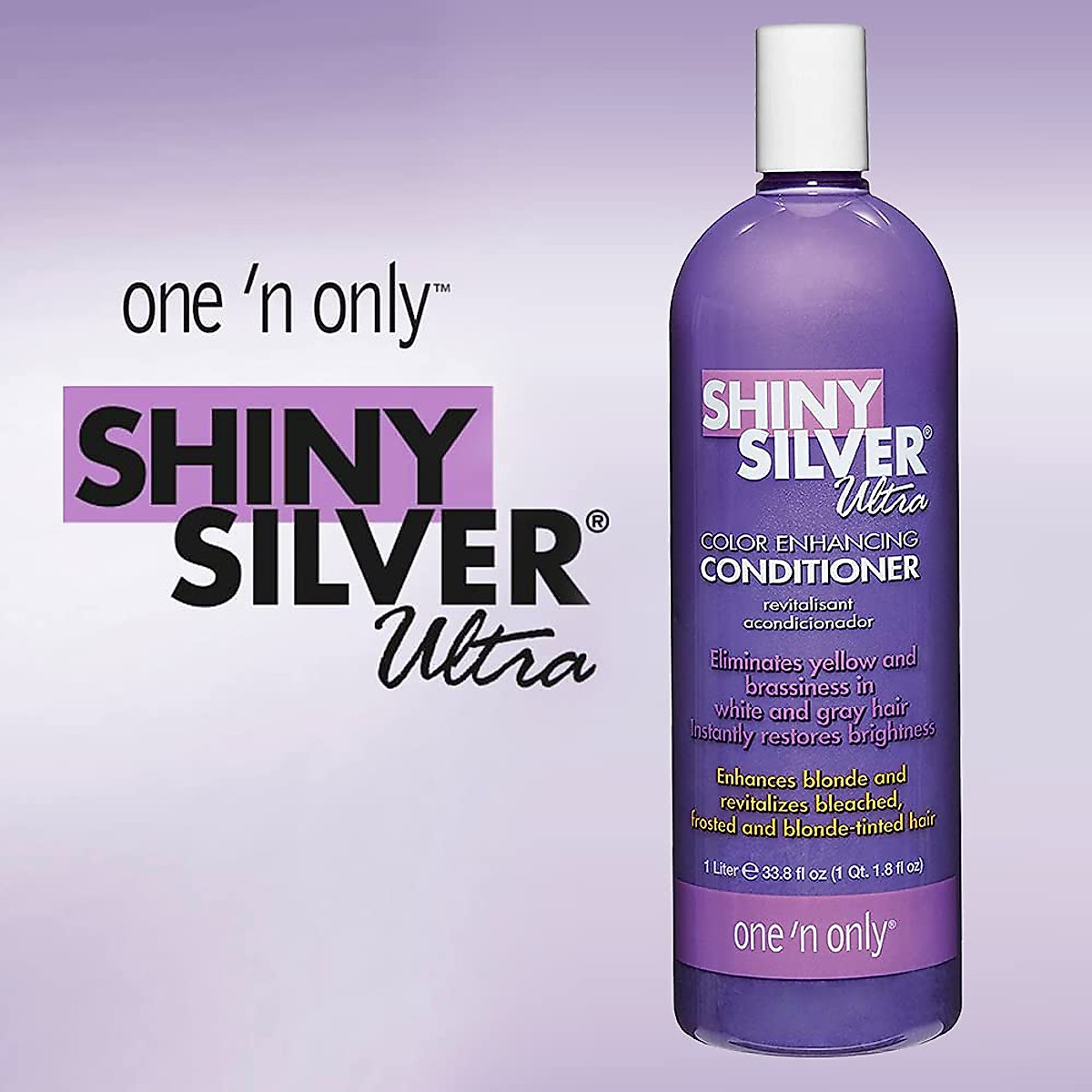 One 'n Only Shiny Silver Ultra Color-Enhancing Conditioner, 33.8 Fl. Oz - Restores Shiny Brightness to White, Grey, Bleached, Frosted, or Blonde-Tinted Hair
