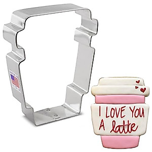 Latte Coffee Cup Cookie Cutter, 3.75" Made in USA by Ann Clark
