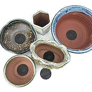 E-outstanding 30-Pack Round Flowerpot Mesh Pad Breathable Leakproof Bottom Grid Mat with Drainage Hole Bonsai Durable Protection 5.5cm Diameter