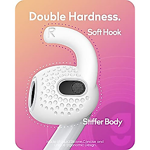 Gcioii - Upgraded Ear Hooks Covers for AirPods 3 [Added Storage Pouch] Sport Anti Slip Ear Tips Wings, Grip Tips Accessories Compatible with Apple AirPods 3rd Generation (White,3 Pairs)