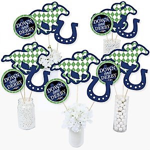 Big Dot of Happiness Kentucky Horse Derby - Race Party Centerpiece Sticks - Table Toppers - Set of 15