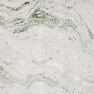 Abani Atlas 8'x10' Green/Grey Area Rug, Abstract Marble - Durable Non-Shedding - Easy to Clean