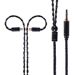 H HIFIHEAR Upgraded Replacement Earphones Cable 8 Cores Silver Plated Copper Cable with 2PIN 0.78mm IEM Cable for UM3X ES4 ZST ZSN ZSR C10 AS10 ZS10 C12 C16 V80 V90 Blon-03 (2PIN 3.5mm)