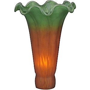 MIXDOM Tulip Glass Lamp Shades Lily Lamp Replacement Shades Tiffany Style Flower Lampshade Replacement for Table Lamps Floor Lamp-1.5" Fitter X 4.5" Wide X 6" High