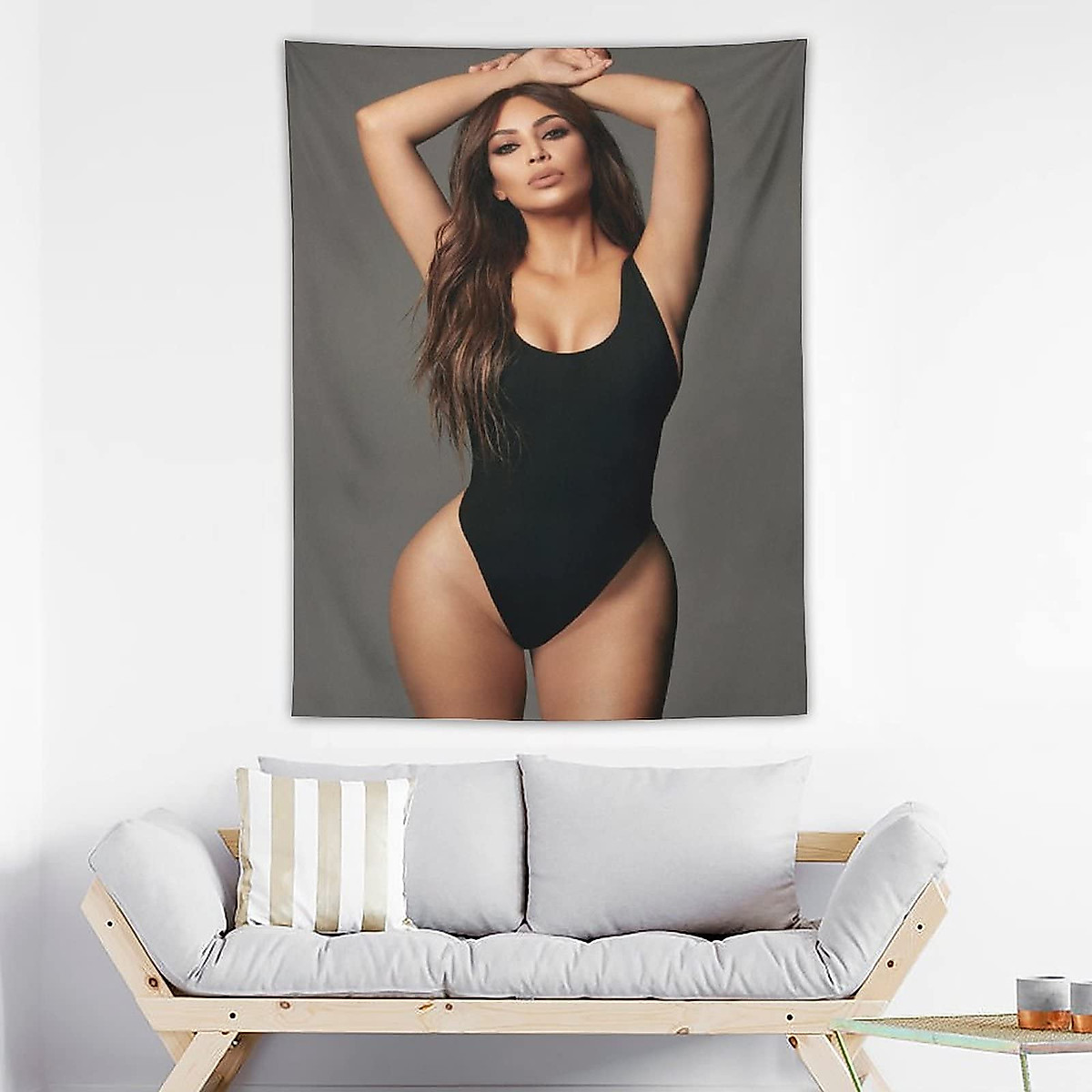 YWVWY Kim Kardashian Poster American Celebrity Poster Tapestry Decorative Painting Polyester Wall Art Living Room Tapestries Bedroom Prints 30"x40"