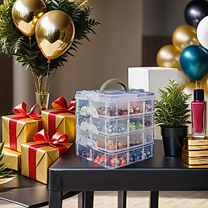 PUGED DND Dice Storage Box with Removable Dividers Polyhedral Dice Plastic Organizer Holding Up To 1200 Dices Craft Bead Compartment Container for Sewing, Jewelry, Art, DIY