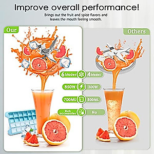 Bullet Blender for Shakes and Smoothies, Airpher 19 Pieces 850W Personal Portable Blender Set for Kitchen With Ice Tray, 2*24 Oz & 10 Oz To-Go Cups, BPA Free, Pulse Technology