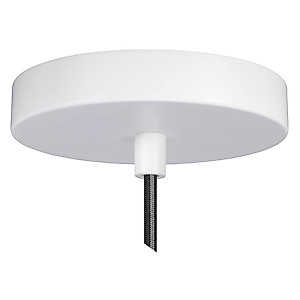 Flea Market Rx 6 Inch Pendant Canopy Kit with Lamp Cord Strain Relief 25 LB, Ceiling Light Plate Cover & All Mounting Hardware for Hanging Chandelier Lighting Fixtures - 1/4 IPS, Made in USA (White)