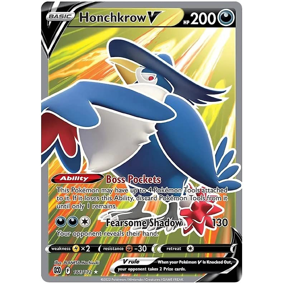 Honchkrow V - 161/172 - Full Art Ultra Rare - Sword & Shield: Brilliant Stars